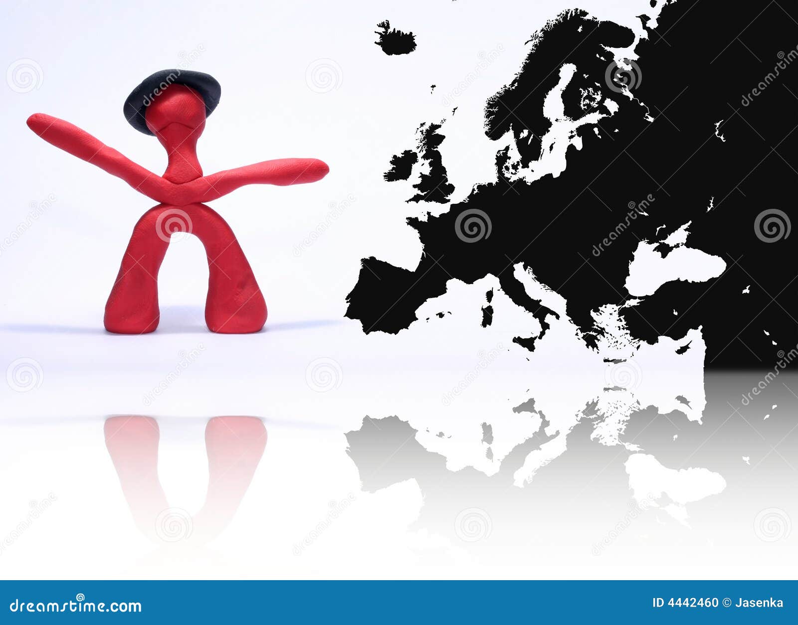 Plasticine Man With Europe Map Stock Photo | CartoonDealer.com #4442460