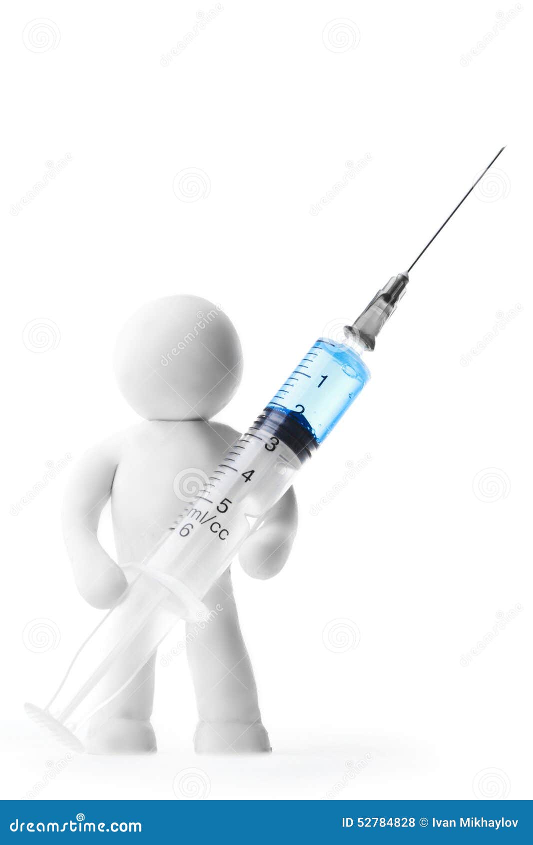 Plasticine Man with Syringe Stock Photo - Image of plasticine, health ...