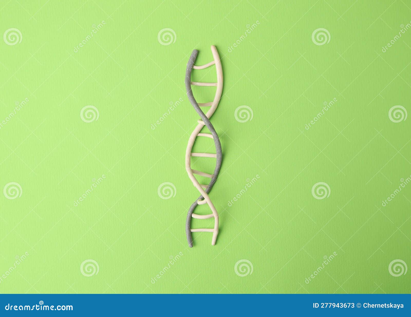 Plasticine Model of DNA Molecular Chain on Green Background, Top View ...