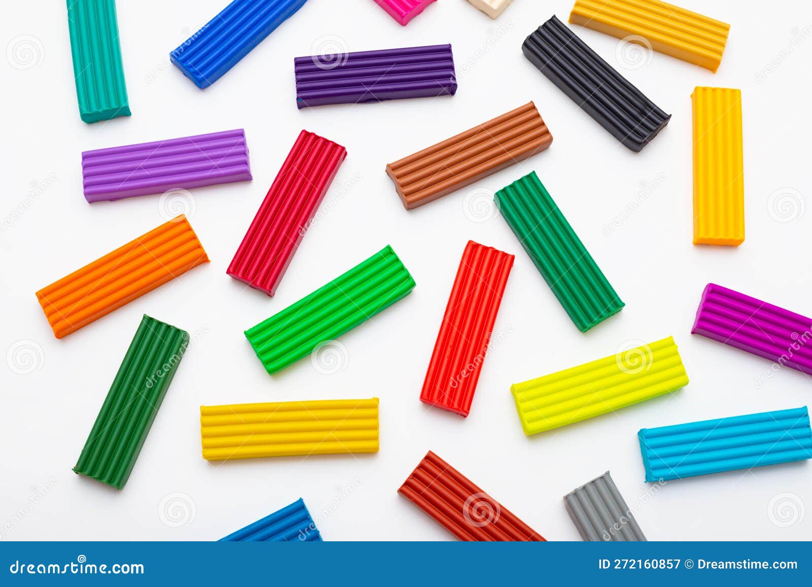 Plasticine Modeling Clay Sticks on White Background. Pattern, Top View ...