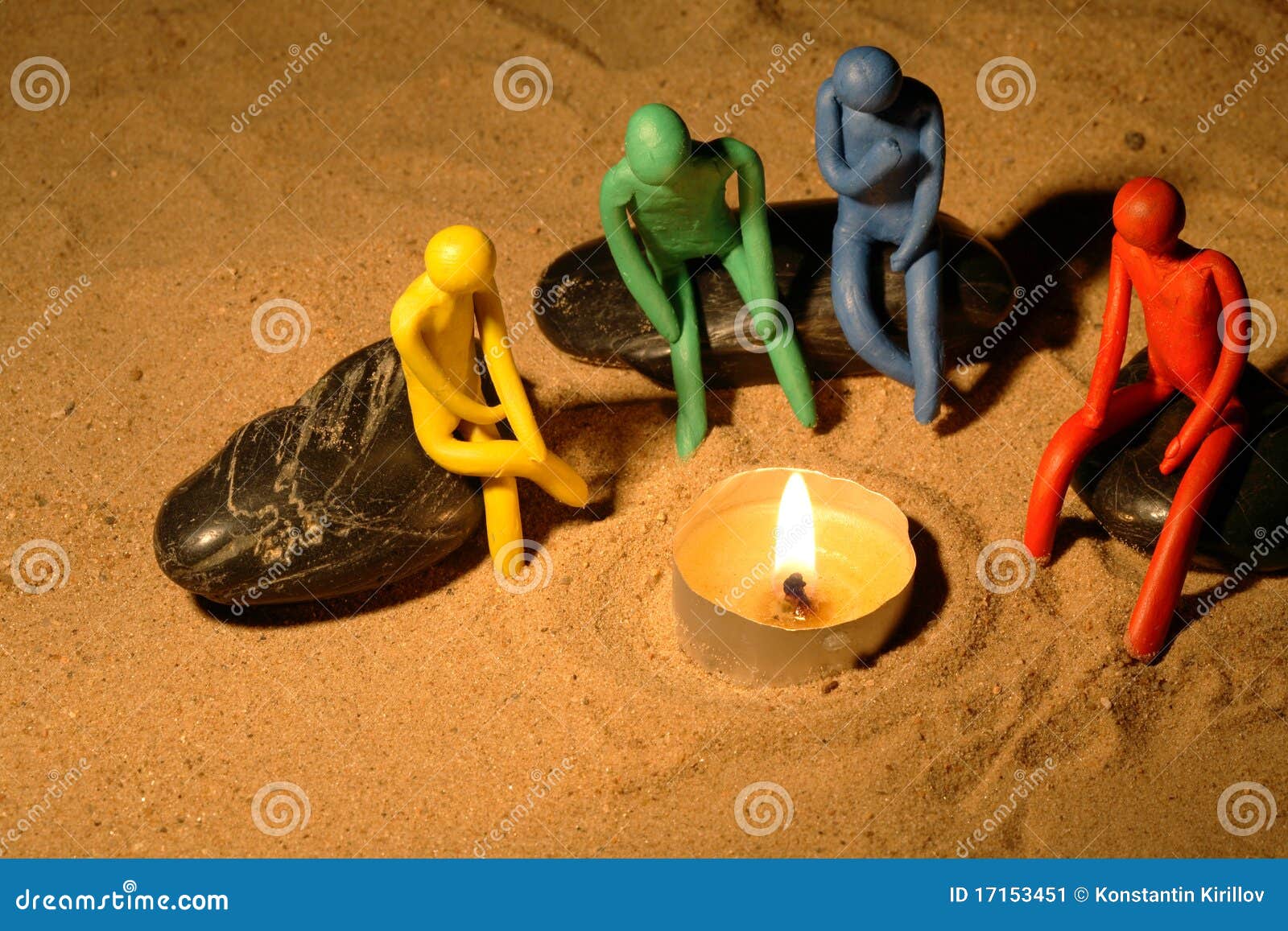Plasticine People Around Fire Stock Image - Image of talk ...