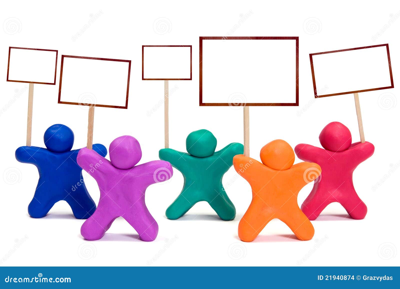 Plasticine People with Blank Posters Stock Photo - Image of people ...