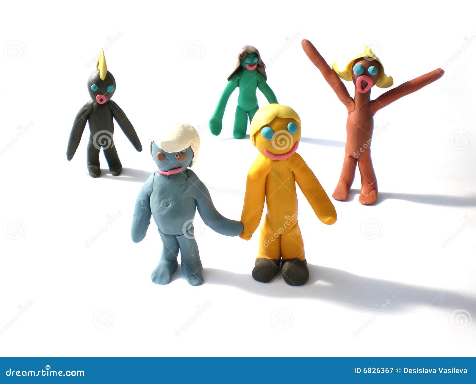 Plasticine People Figures Saying Hi Stock Image - Image of form, figure ...