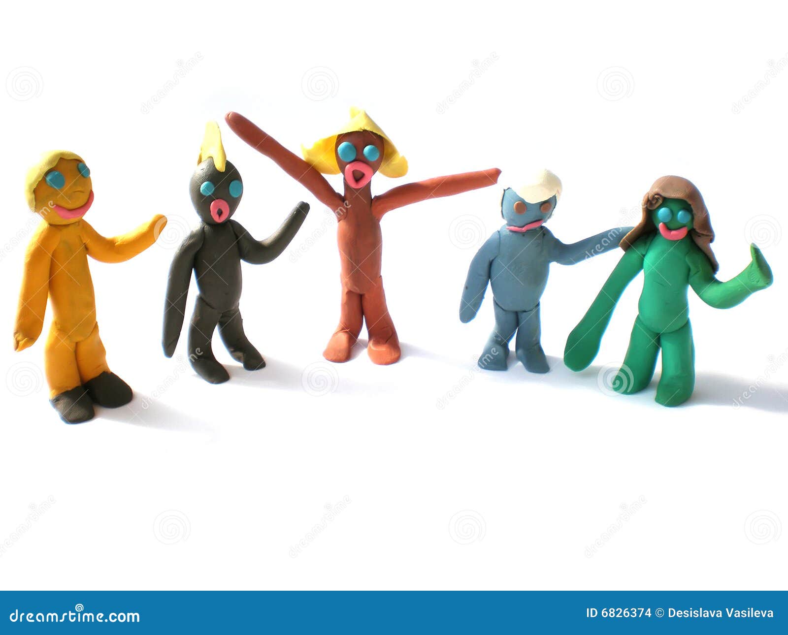 Plasticine People Figures Saying Hi Stock Images - Image: 6826374