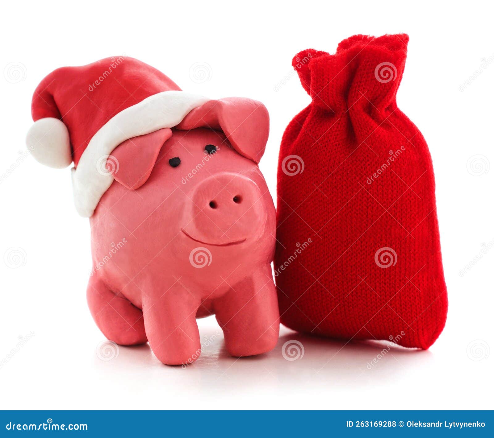 Plasticine pig with a bag stock photo. Image of children - 263169288