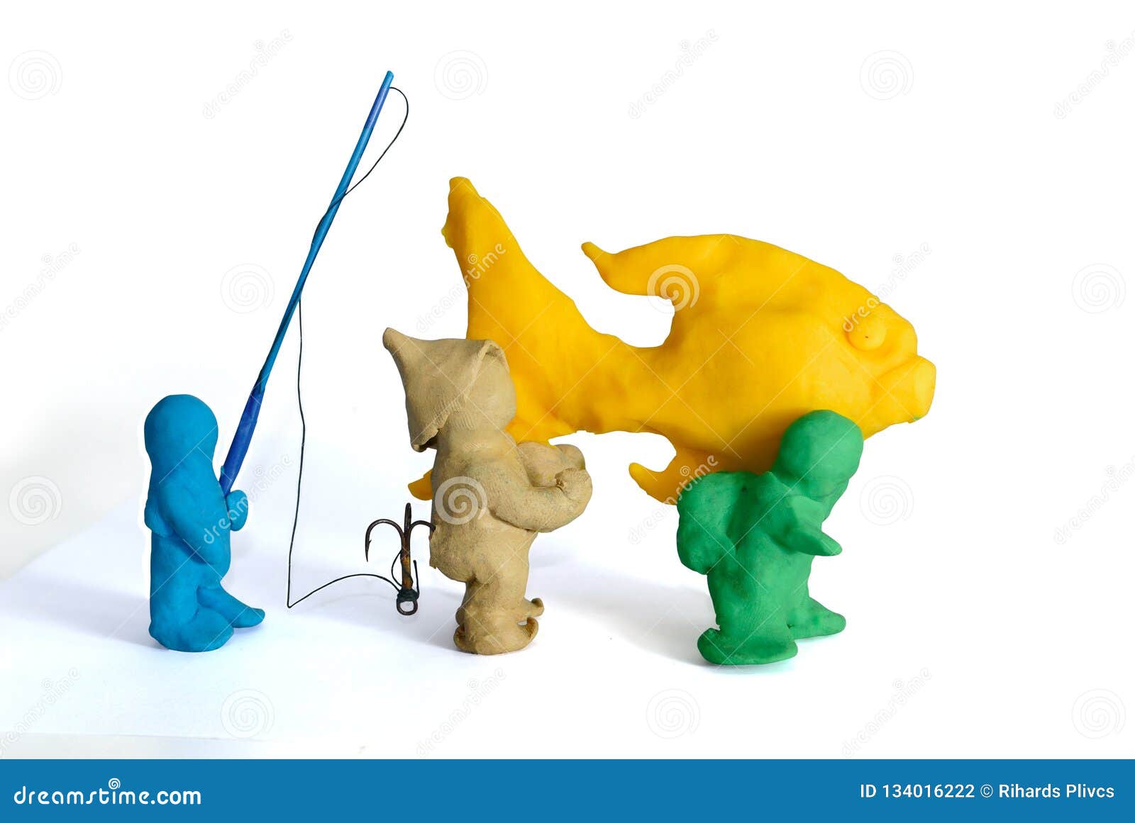 Plasticine puppet and Fish stock photo. Image of fish - 134016222