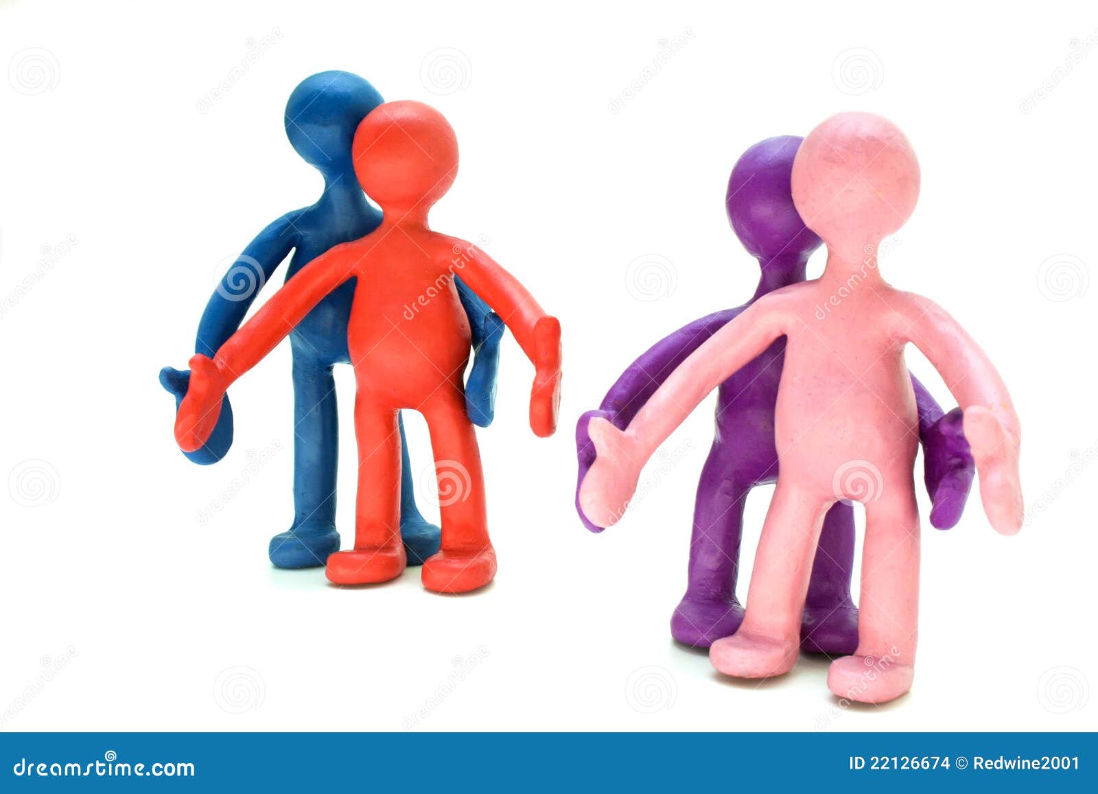 Plasticine Puppets Pair Standing Stock Photo - Image of marketing ...