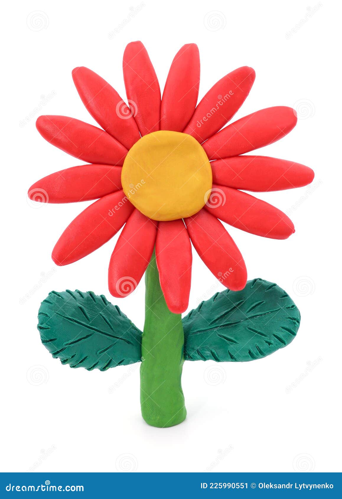 Plasticine Red Flower with Leaves Stock Image - Image of craft ...
