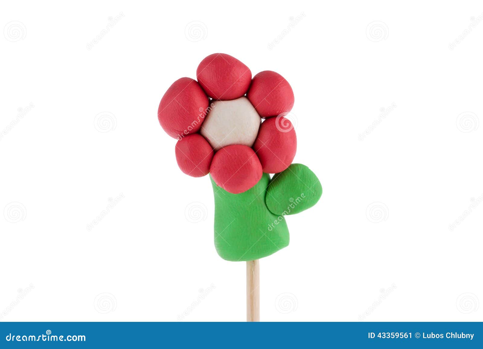 Plasticine red flower stock image. Image of green, modeling - 43359561