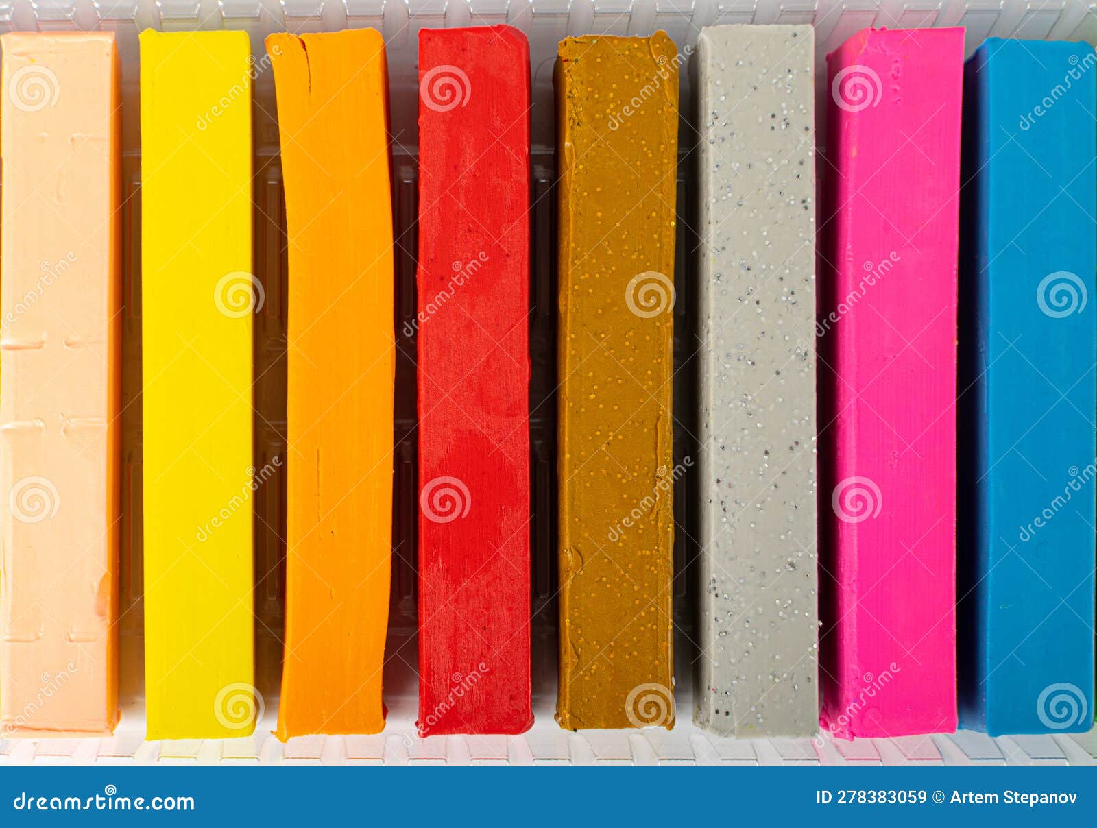 Plasticine Texture Background, Rainbow Modeling Clay Pieces, Modelling ...