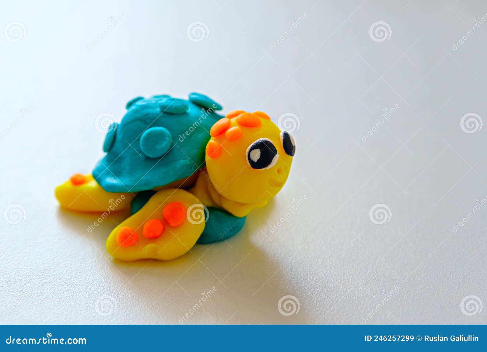 Plasticine Turtle on White Background, Children`s Crafts Made of ...