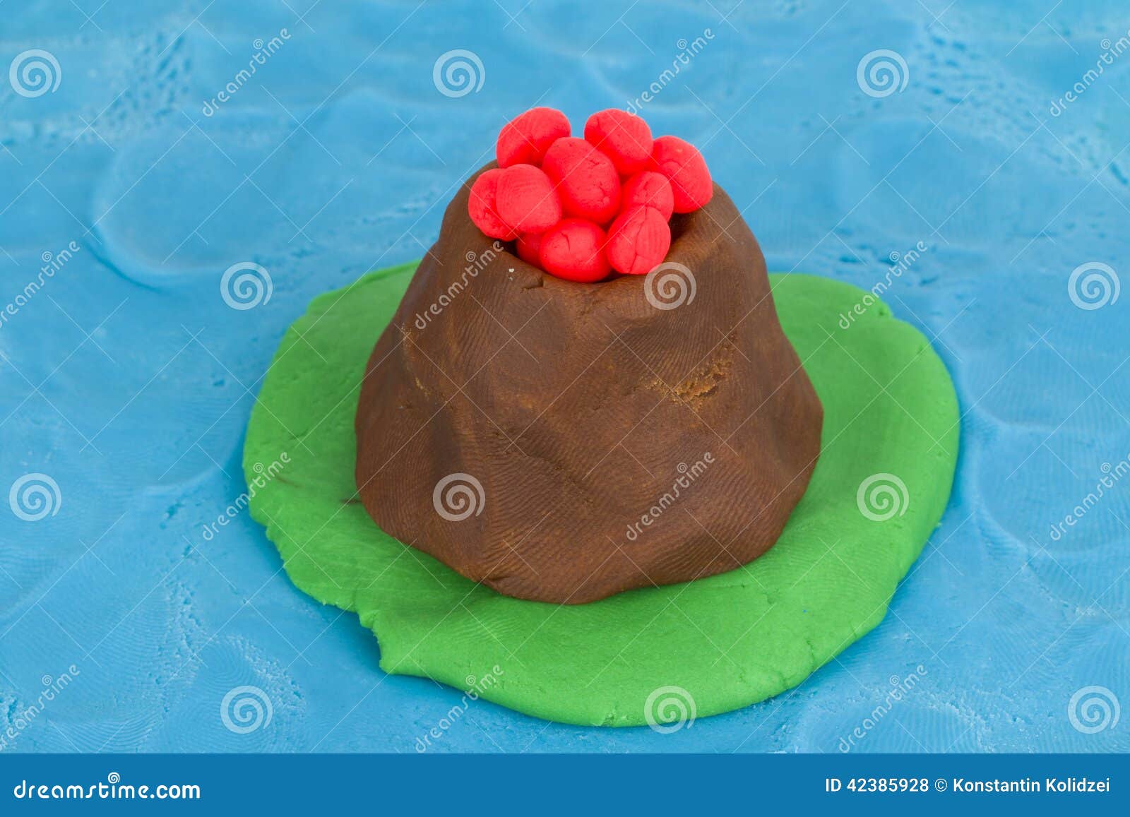 Plasticine volcano. stock photo. Image of clay, beauty - 42385928