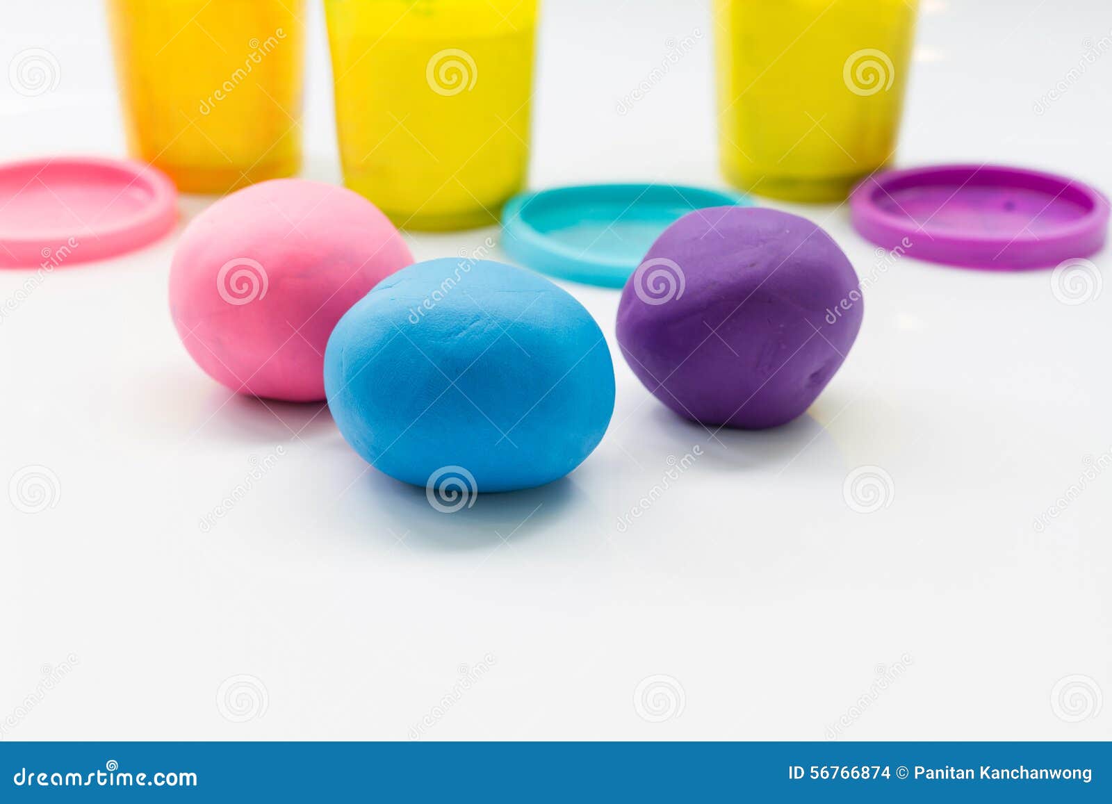 Plasticine on White Background Stock Photo - Image of pieces ...