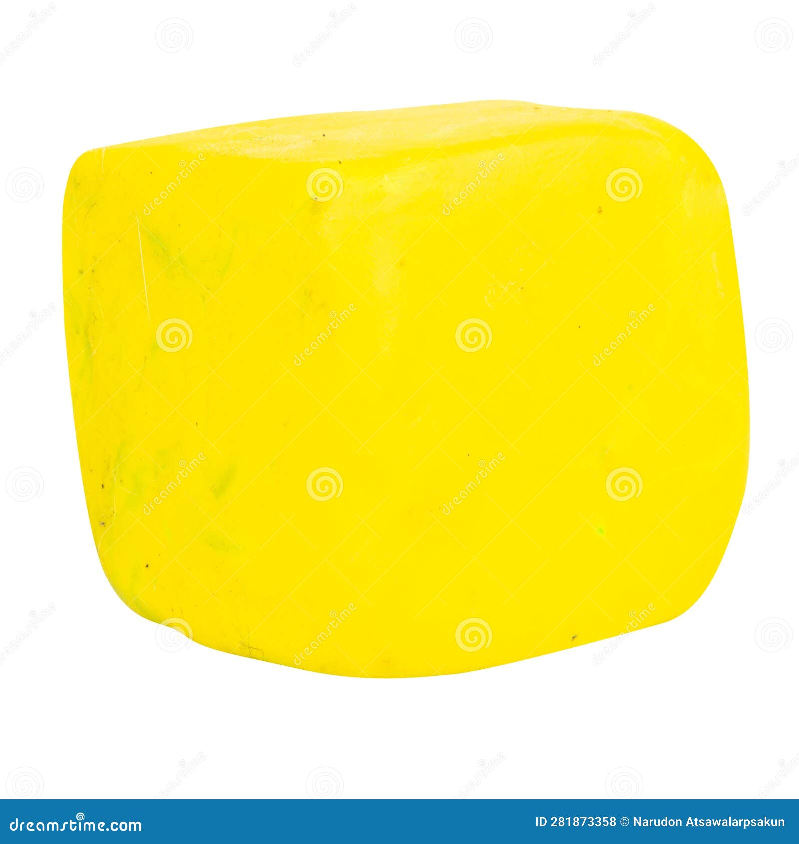 Plasticine Yellow Square Isolated on White Background Single One Stock ...