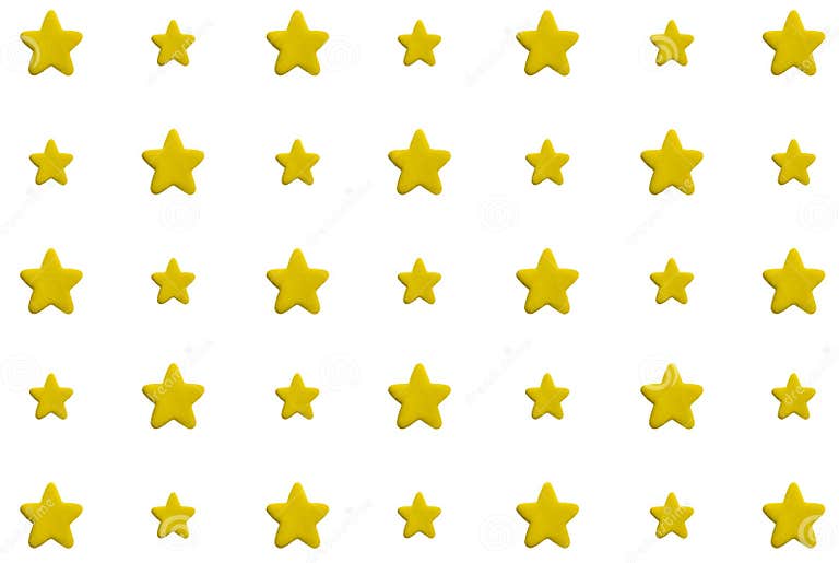 Plasticine Yellow Star Pattern on White Background Stock Illustration ...