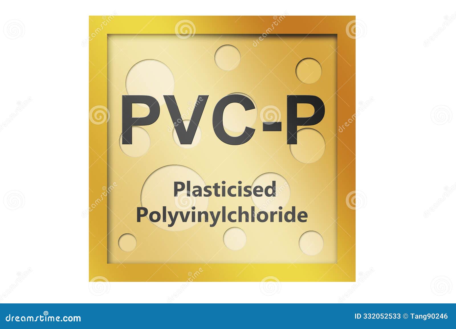 Plasticised Polyvinylchloride PVC-P Polymer Symbol Isolated Stock ...
