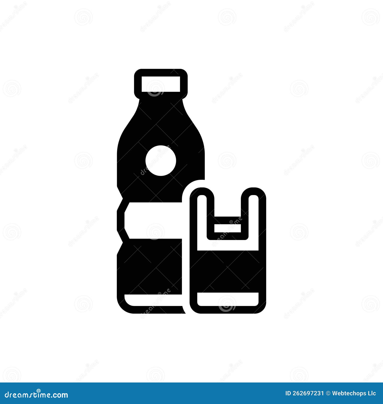 Black Solid Icon for Plastics, Package and Bottle Stock Vector ...