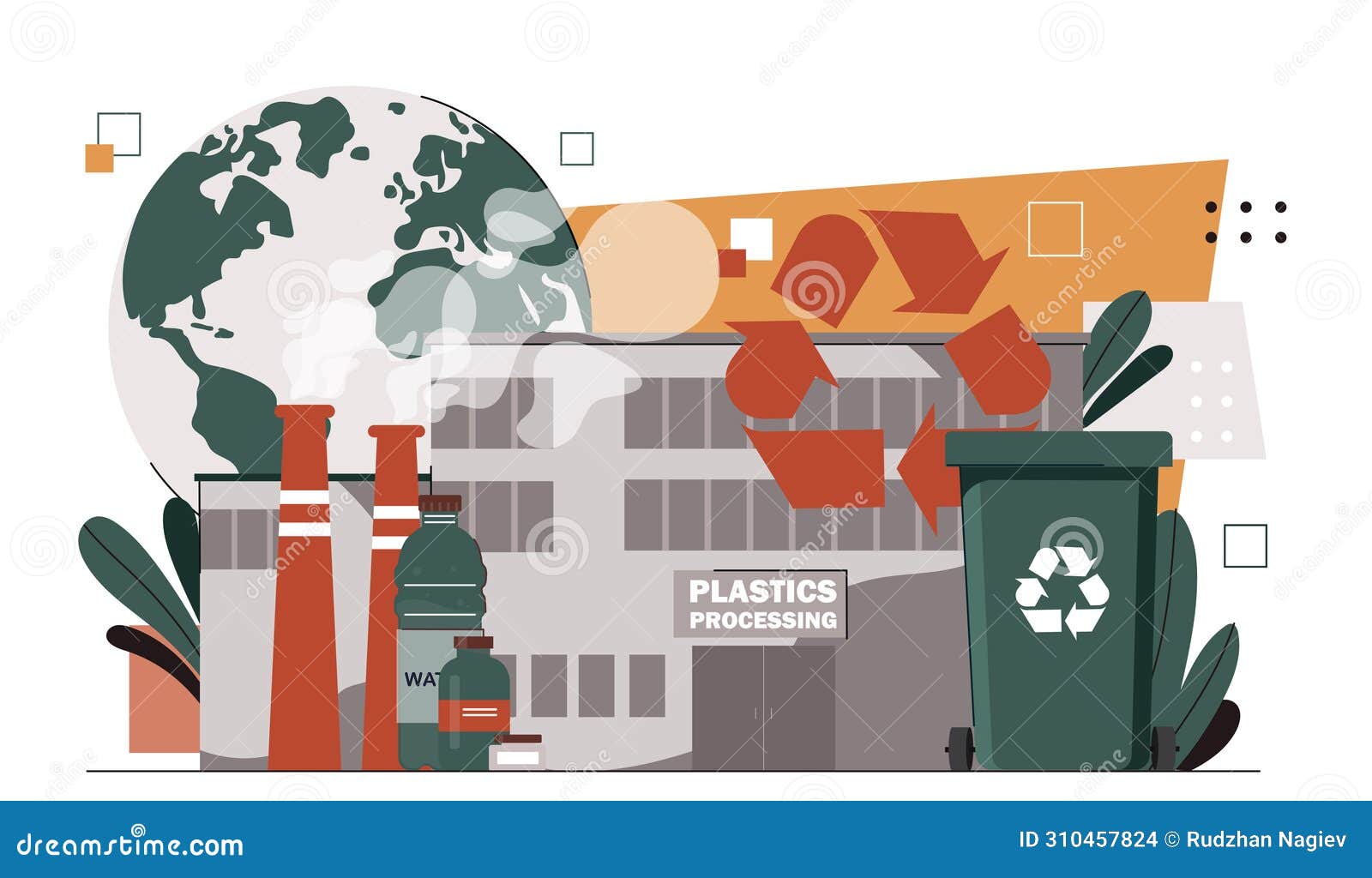 Plastics Processing Vector Concept Stock Vector - Illustration of green ...
