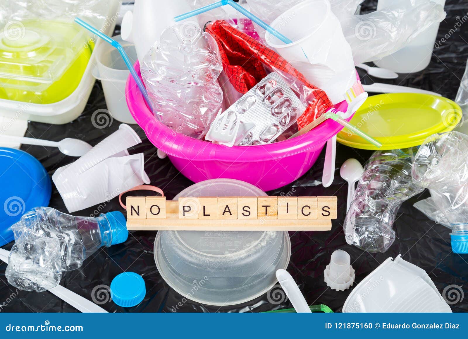 Plastics for recycling stock photo. Image of recycling - 121875160