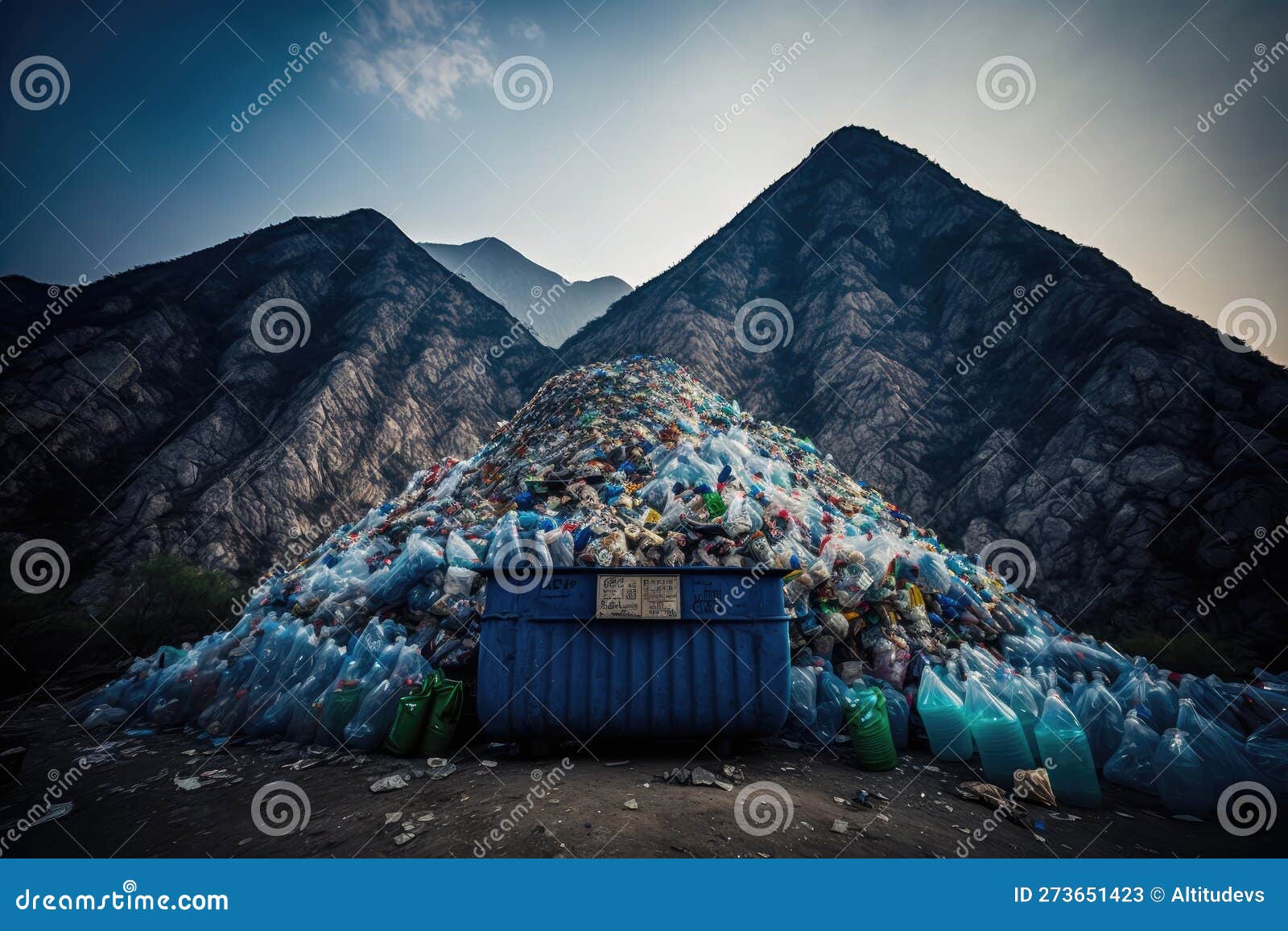 Plastict Bottle Garbage Dump with Mountains of Plastic Refuse Stock ...