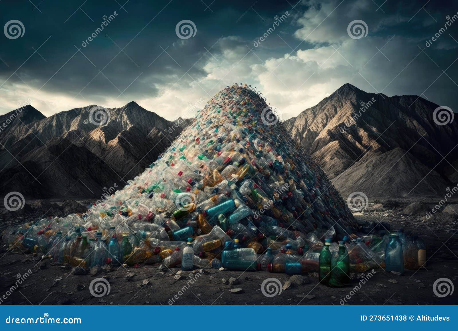 Plastict Bottle Garbage Dump with Mountains of Plastic Refuse Stock ...