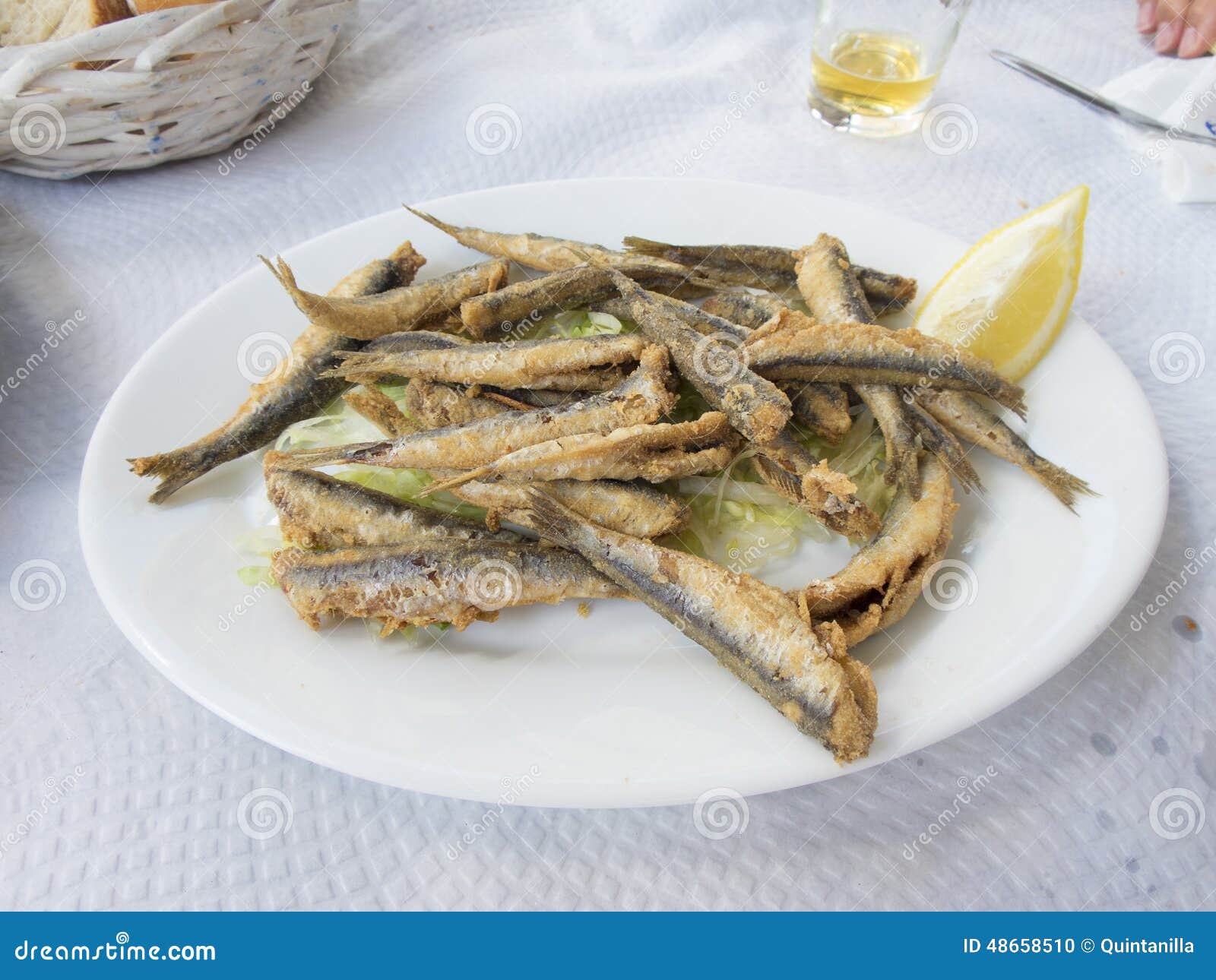 Plat frit de sardine photo stock. Image du nourriture - 48658510