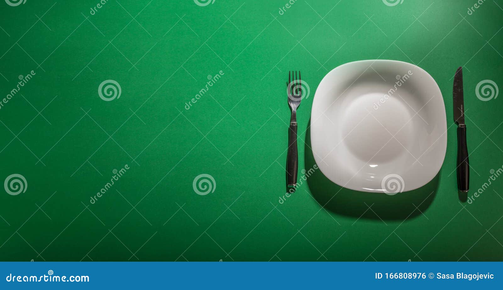 Plat vide photo stock. Image du manger, argenterie, plaque - 166808976