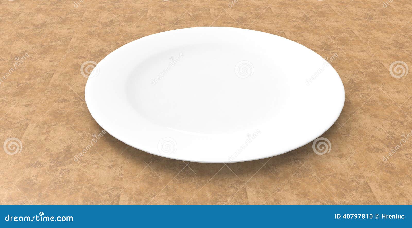 Plat Vide Blanc De Plat Sur La Table Jaune Illustration Stock ...