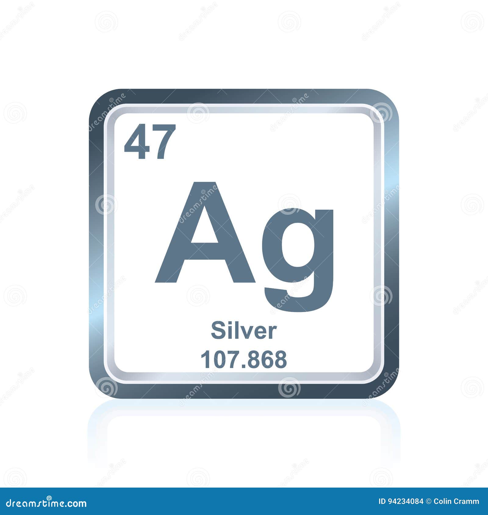 Plata Del Elemento Químico De La Tabla Periódica Stock de ilustración ...