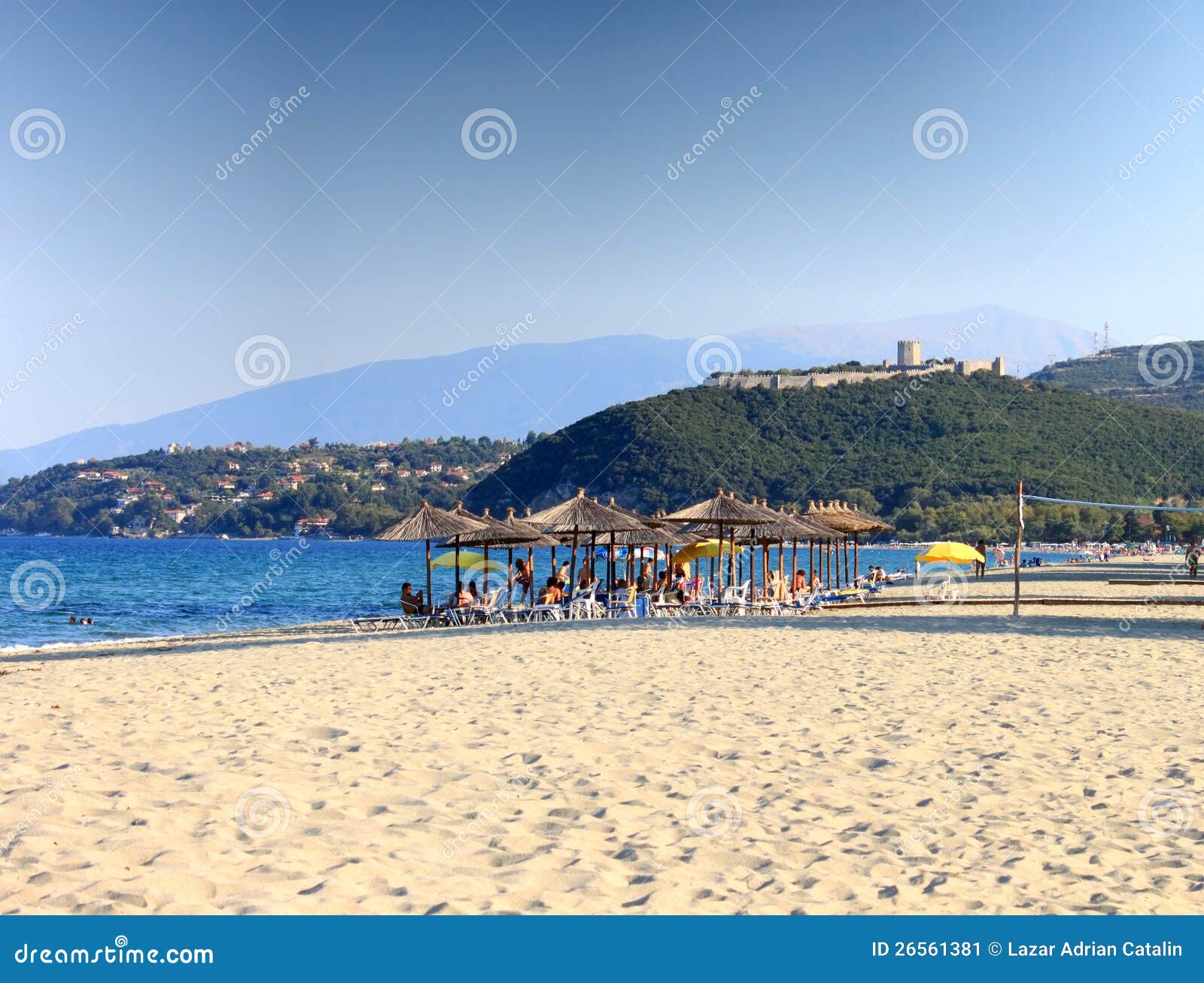Platamon beach, Greece stock image. Image of forest, mediterranean ...
