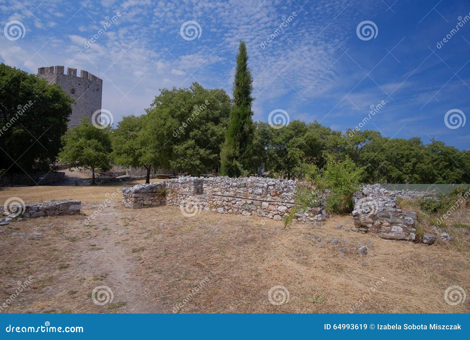 Platamon Castle in Greece stock image. Image of fortifications - 64993619