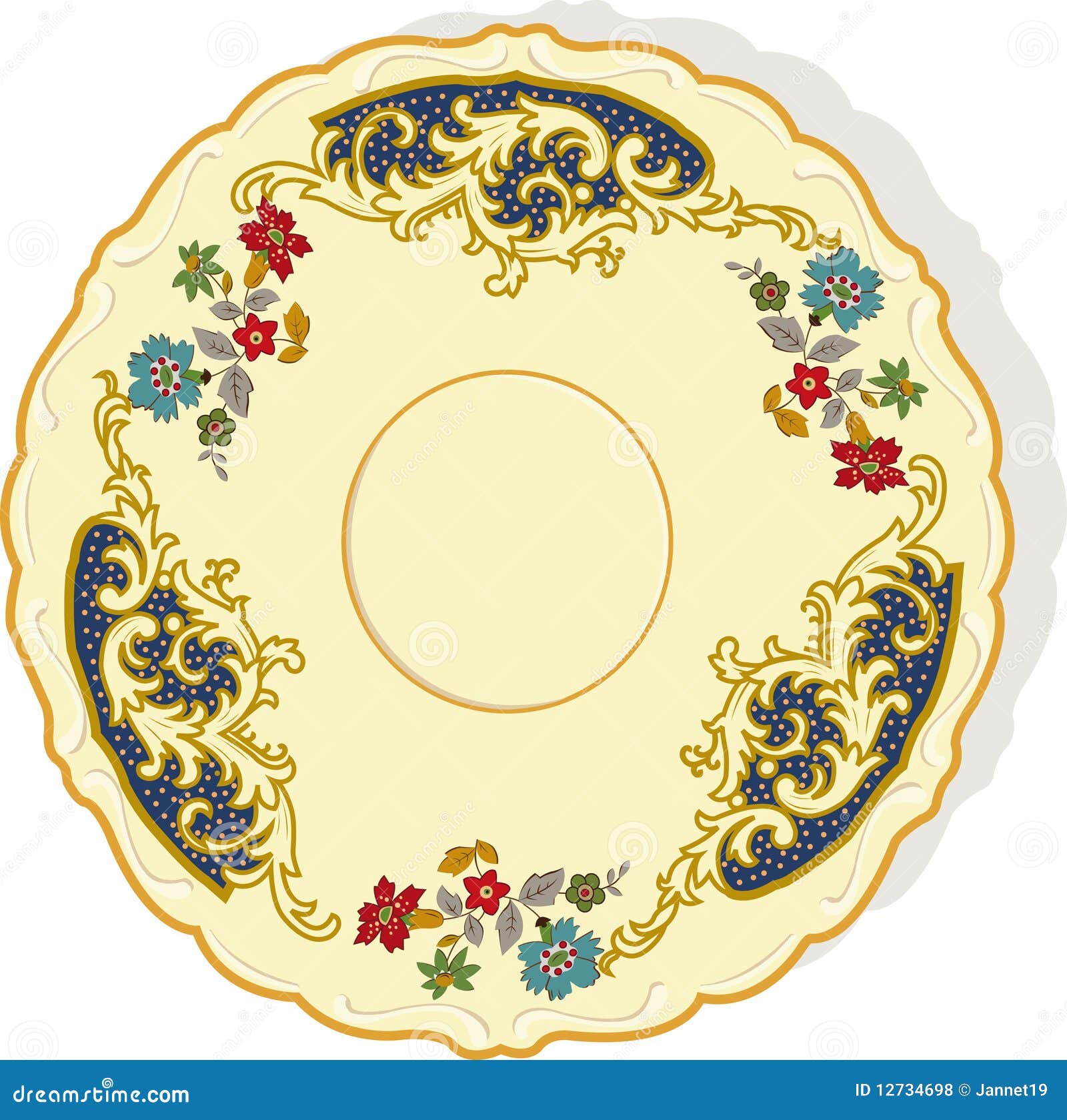 Plate stock vector. Illustration of decor, handmade, kitchenware - 12734698