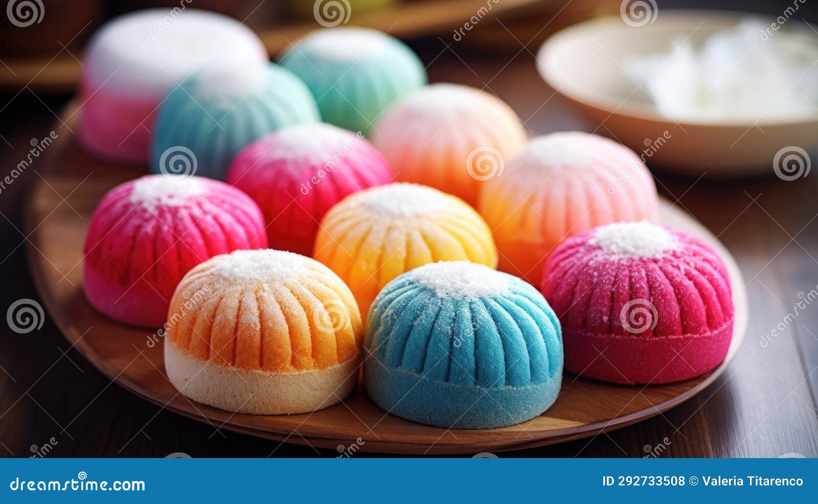 A Plate Adorned with Japanese Mochi, a Colorful and Delectable ...