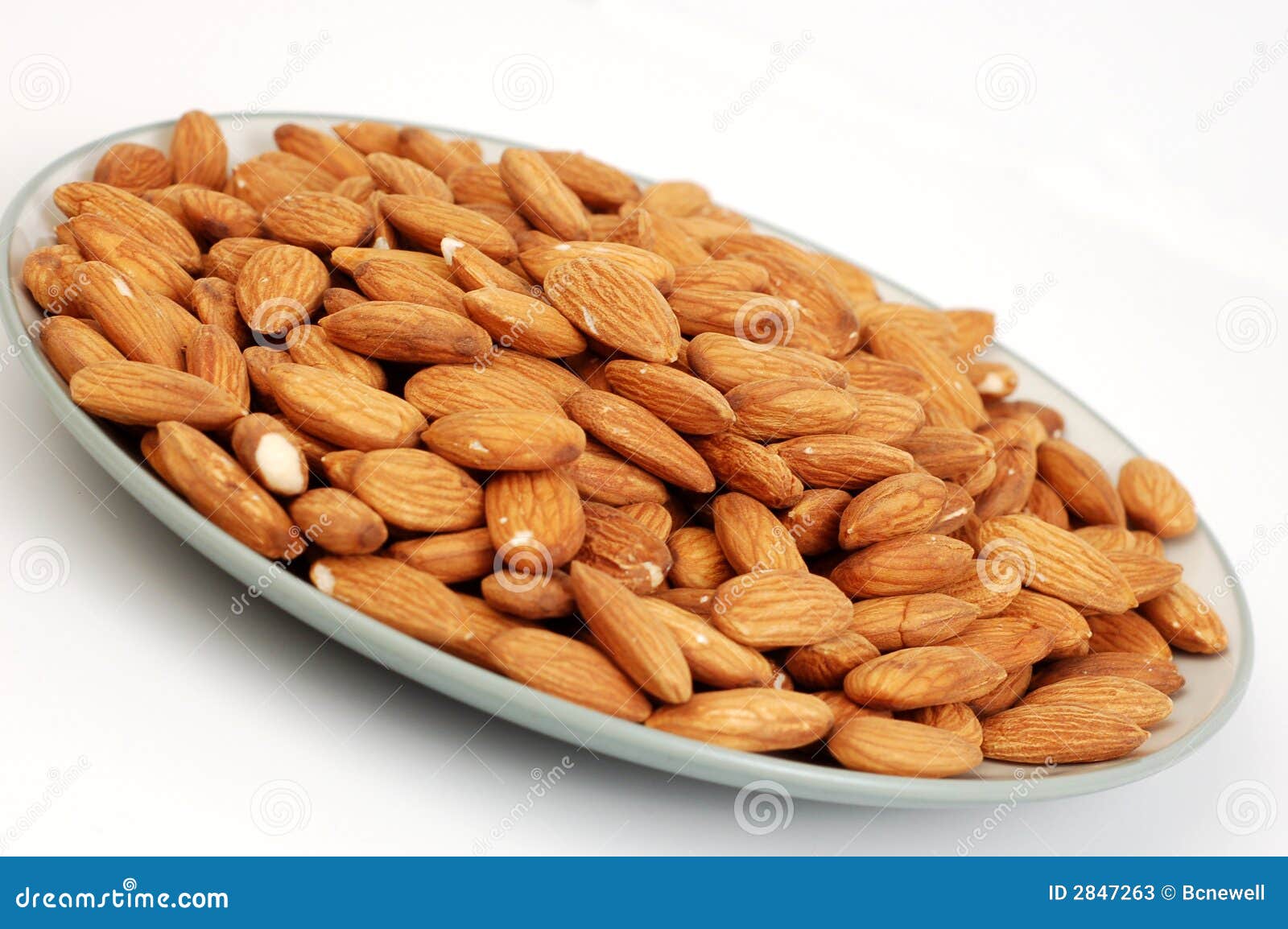 Plate of Almonds stock image. Image of healthy, shelled - 2847263