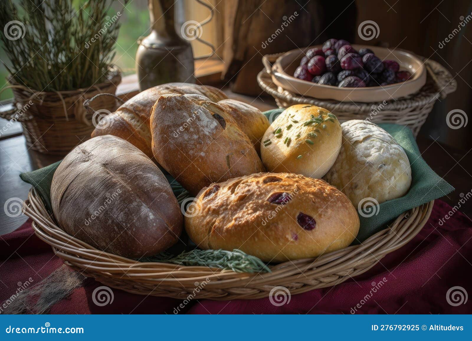 Plate of Assorted Artisan Breads, Each One with Unique Texture and ...