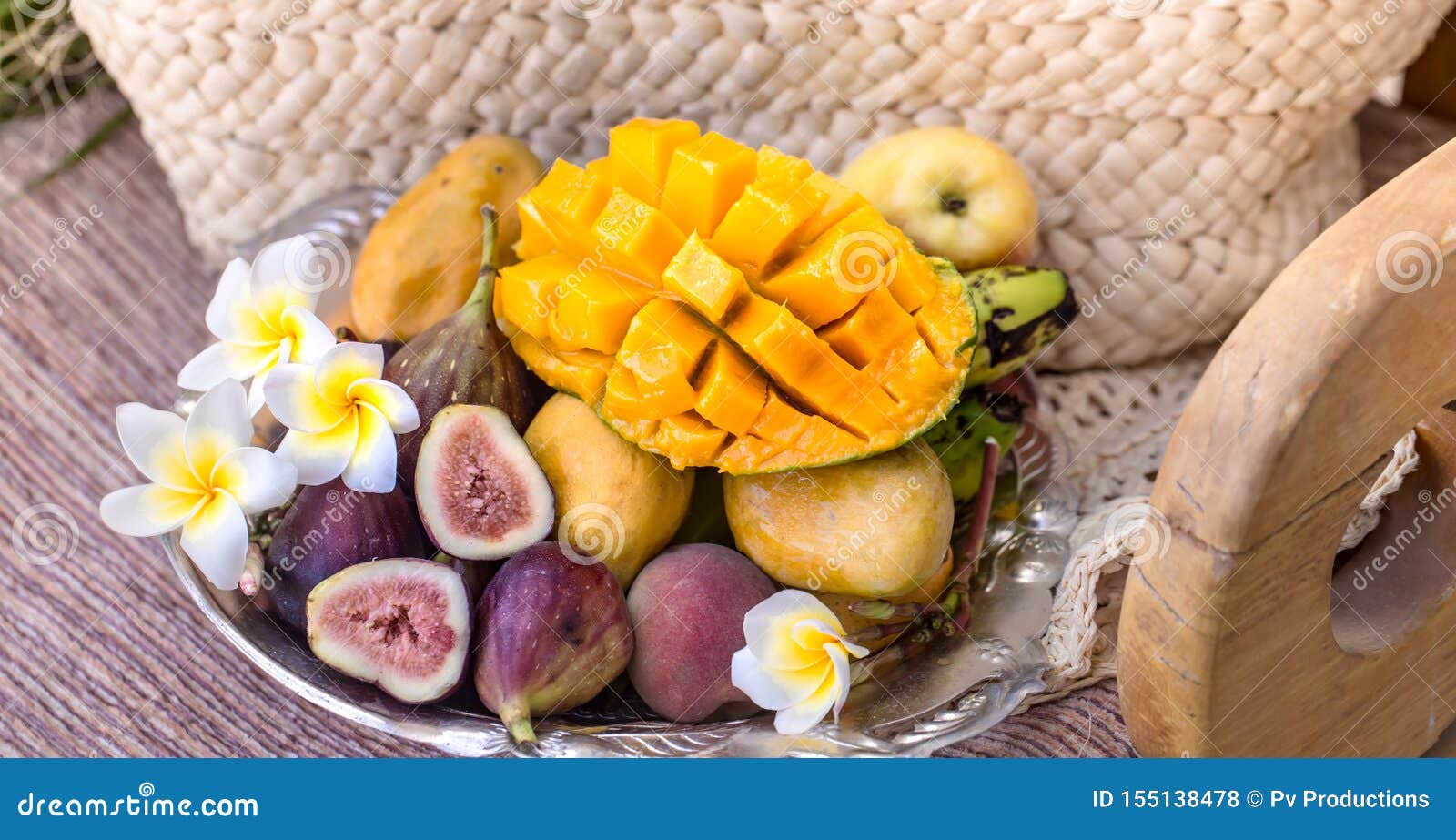 A Plate of Assorted Fruits, Sliced Mango Stock Photo - Image of eating ...