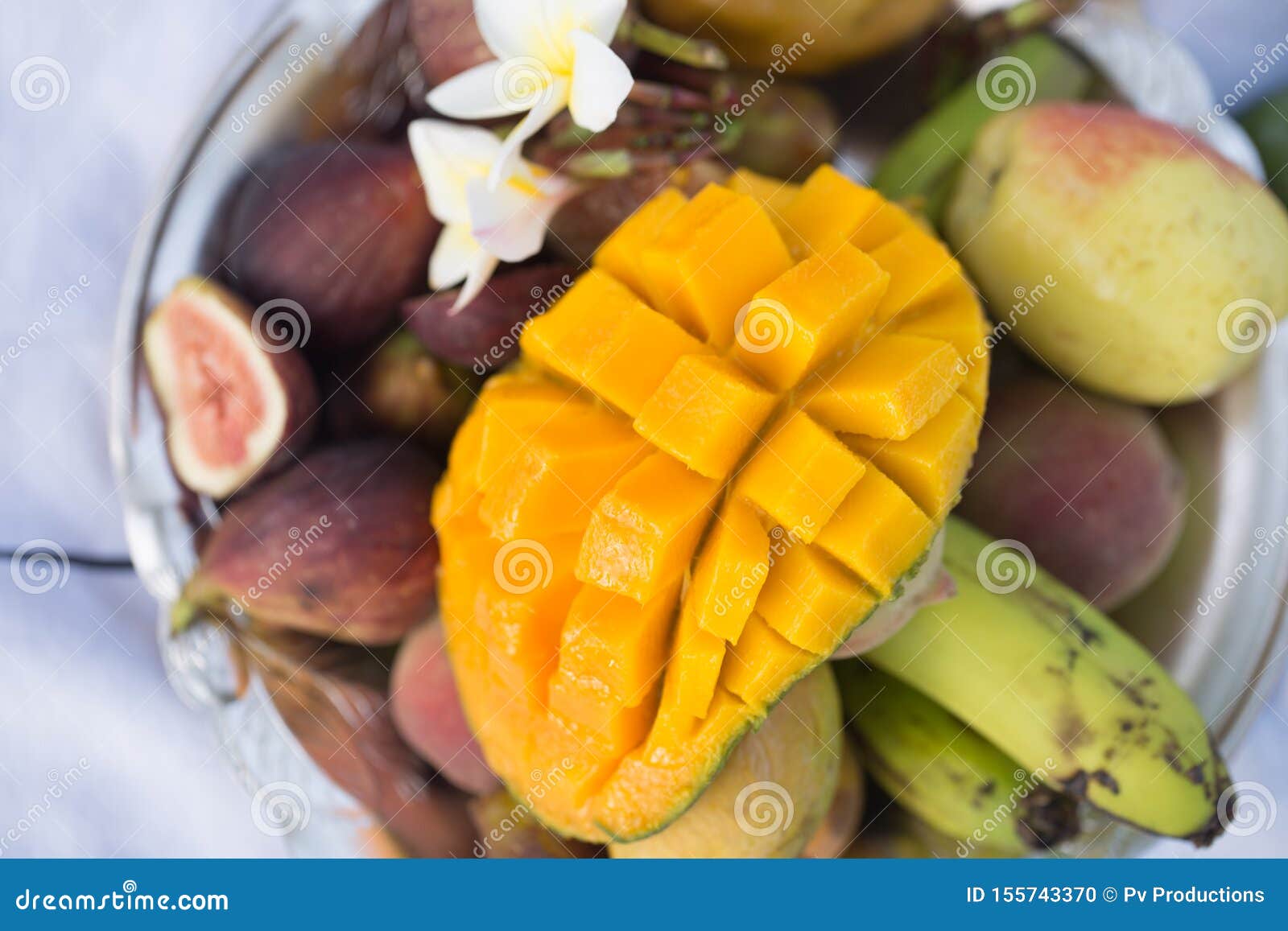 A Plate of Assorted Fruits, Sliced Mango Stock Photo - Image of healthy ...