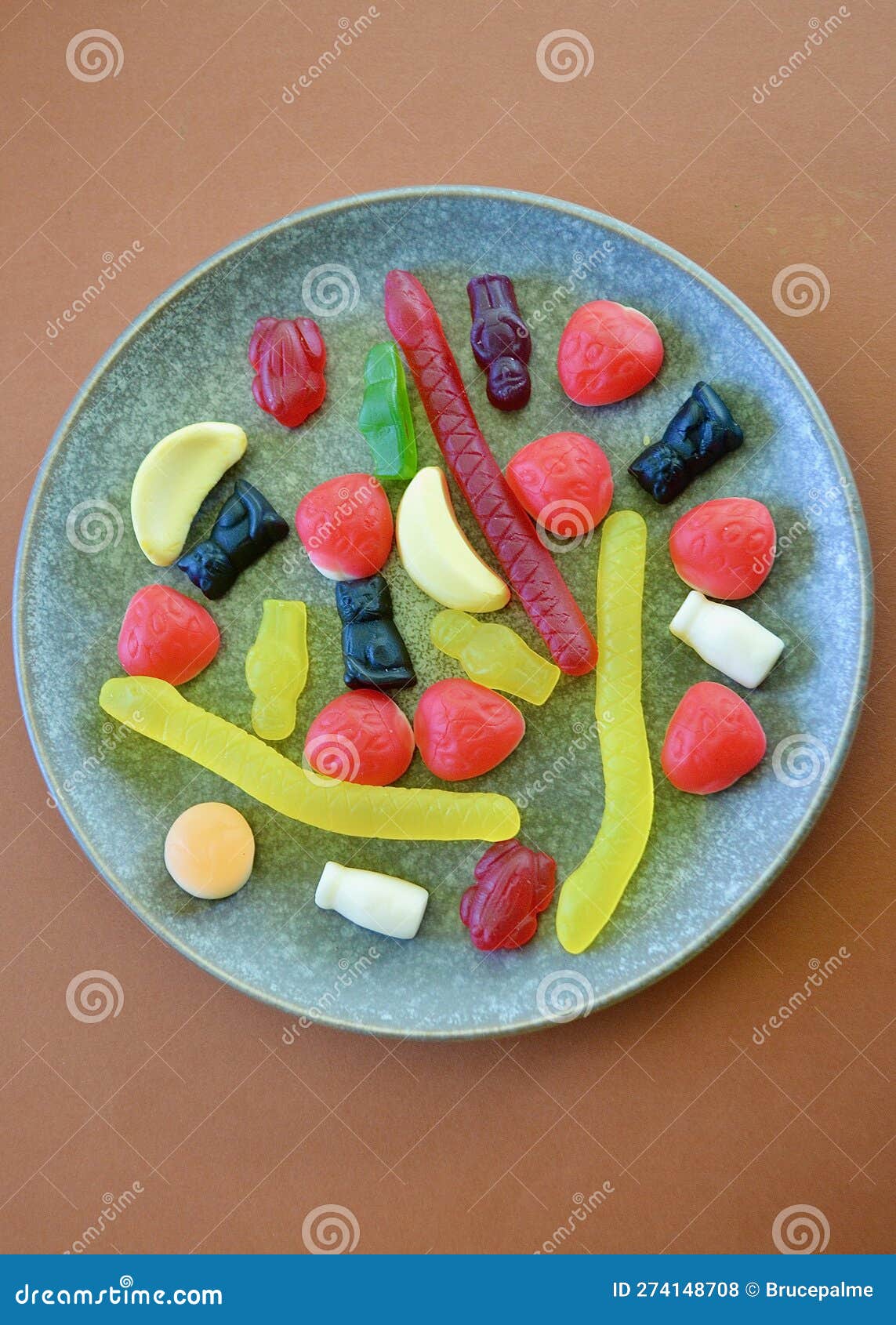 Colorful Chewy Candies on a Plate Stock Photo - Image of sweets, food ...