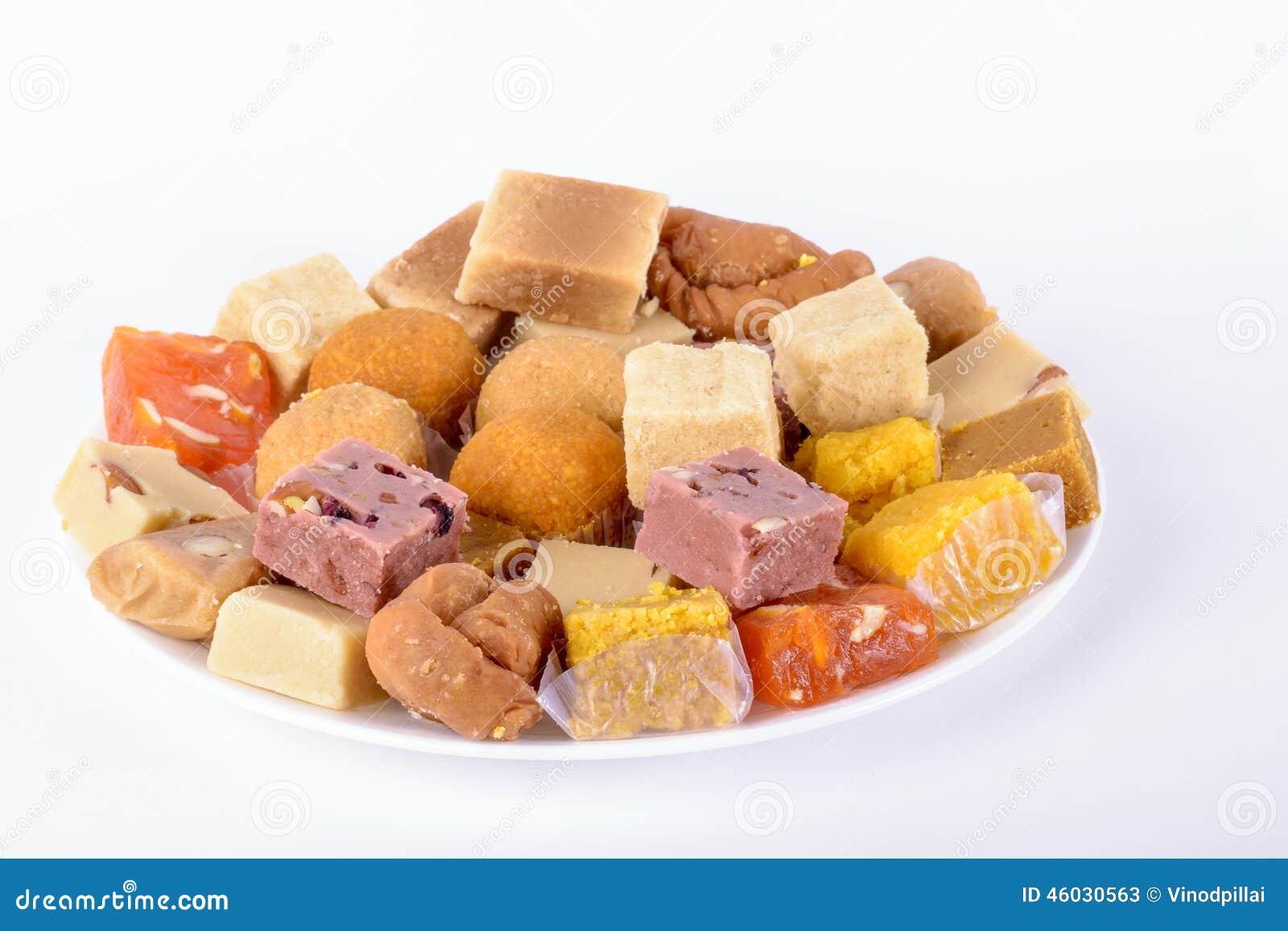Plate of Assorted Indian Sweets Stock Image - Image of colorful, ball ...