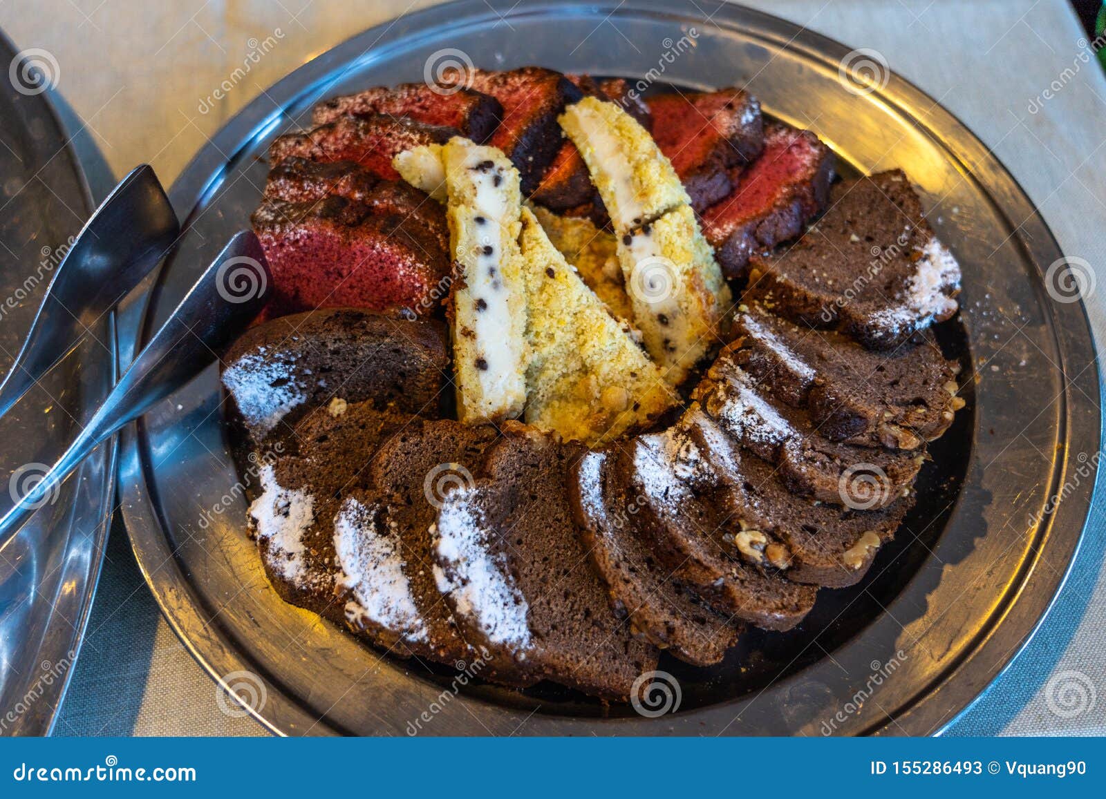 Plate of Assorted Slices of Cake in Dessert Buffet Restaurant Stock ...