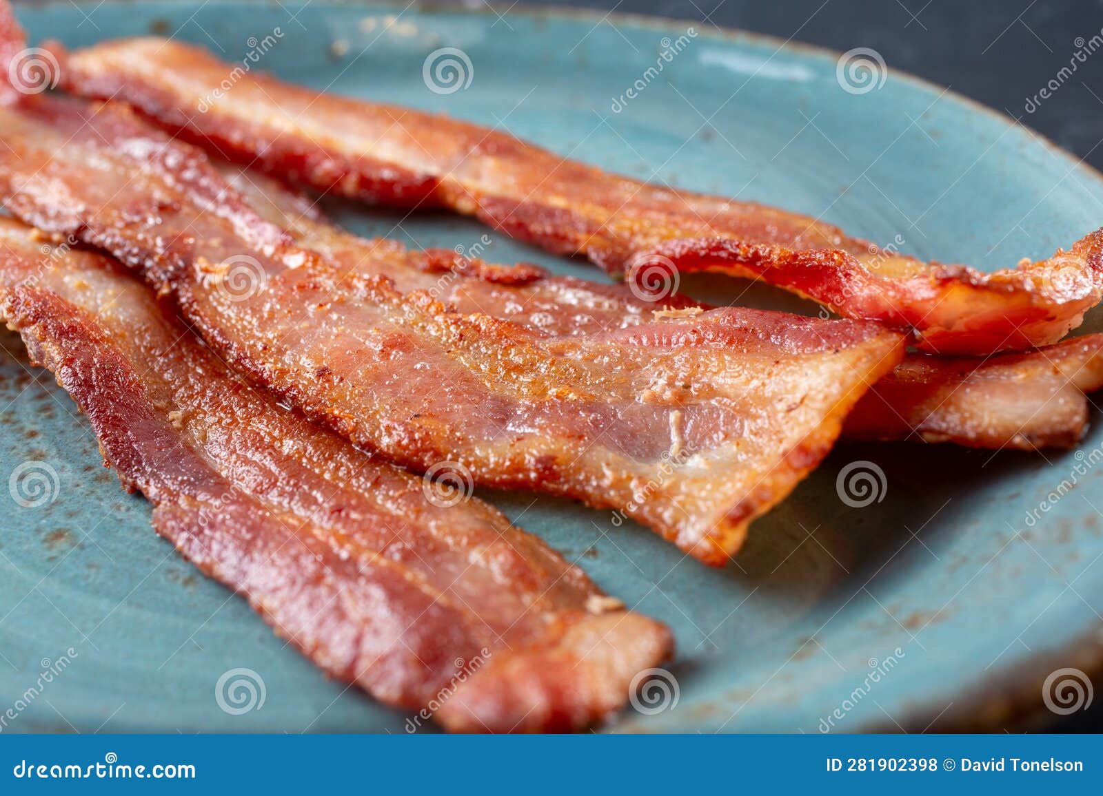 Plate of bacon strips stock photo. Image of plate, lean - 281902398