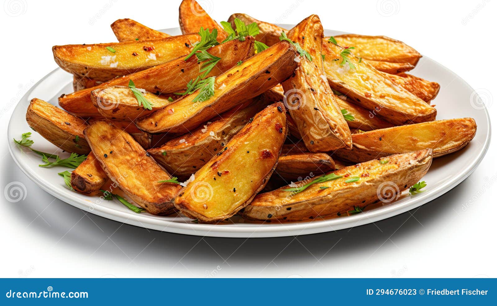 A Plate of Baked Potatoes on a White Plate Stock Image - Image of slice ...
