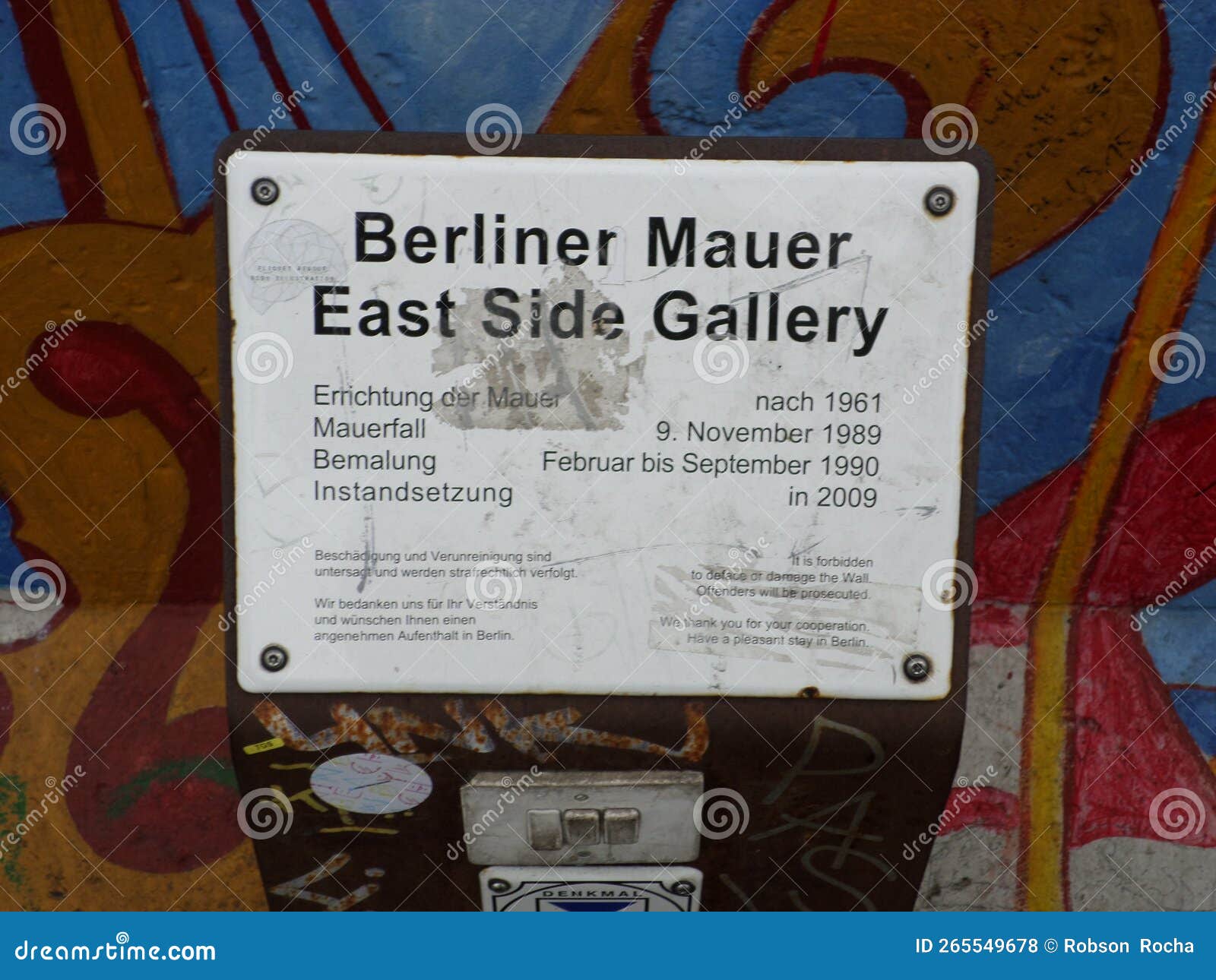 Plate of Berliner Mauer East Side. Berlin, Germany. Editorial Stock ...