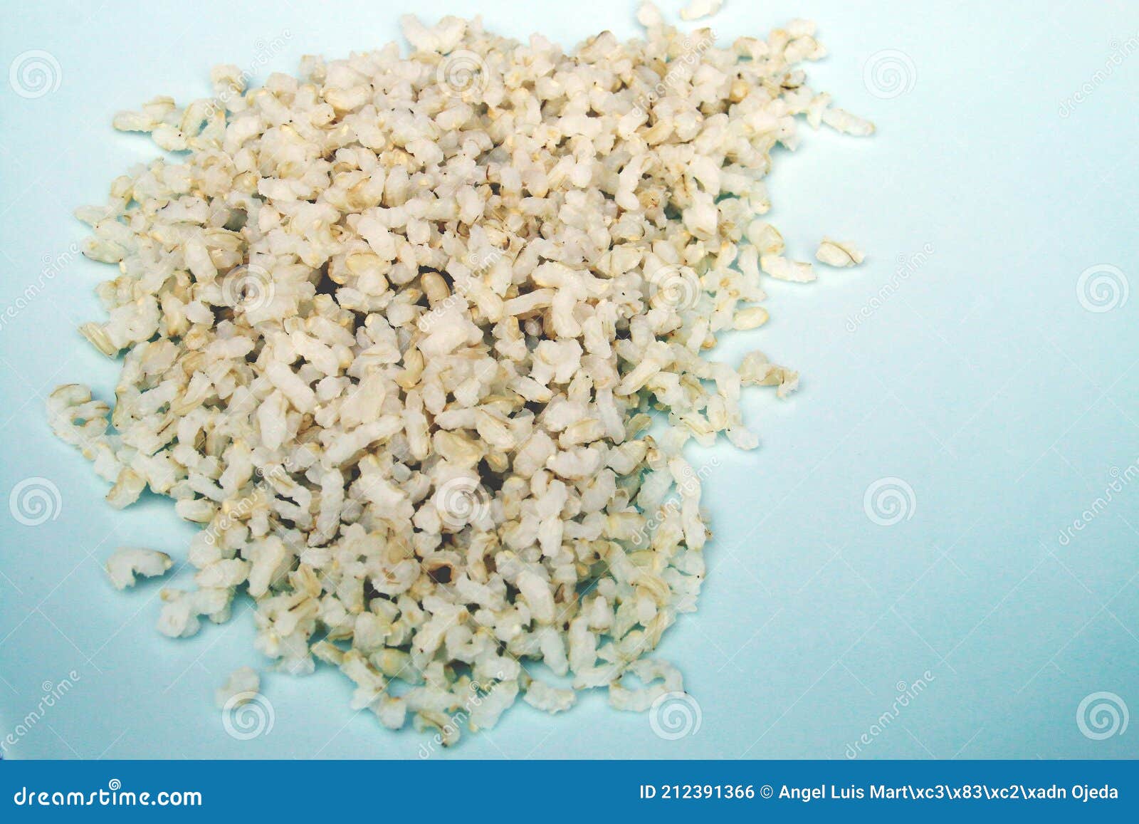 Cooked Rice Served on a White Plate. Stock Photo - Image of grain ...
