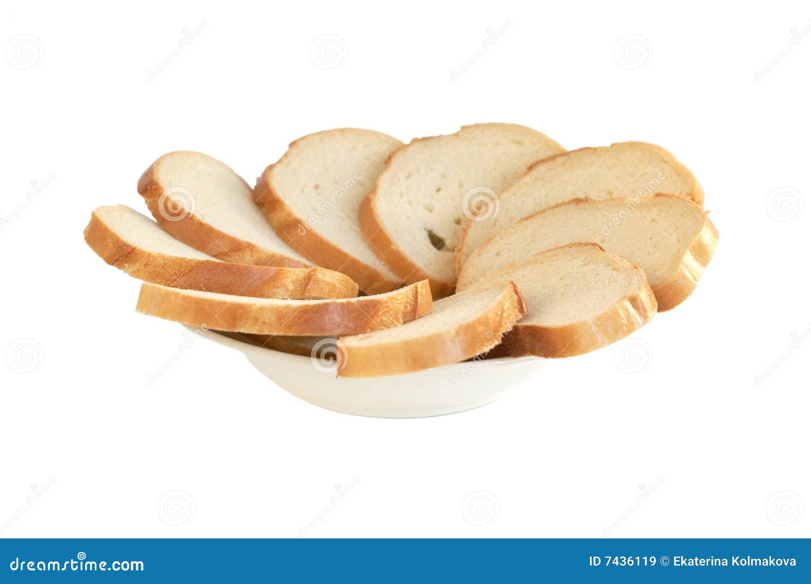 Plate with bread slices stock image. Image of dieting - 7436119