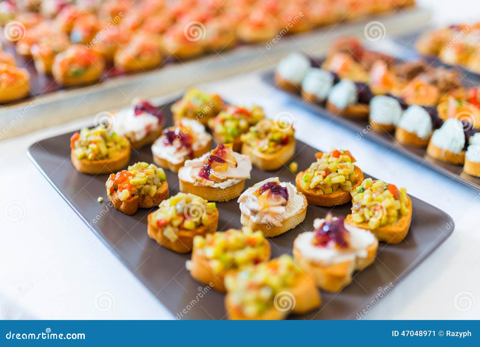 Plate with canapes stock image. Image of starter, small - 47048971