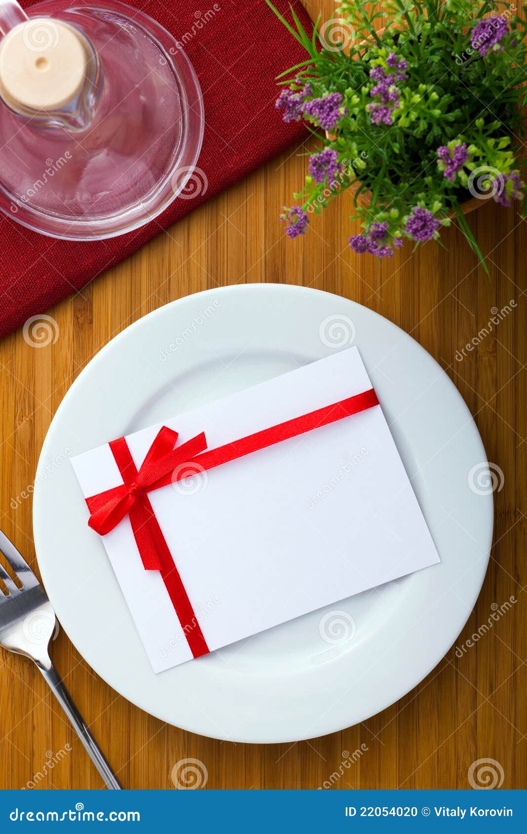 Plate with card stock photo. Image of feast, arrangement - 22054020
