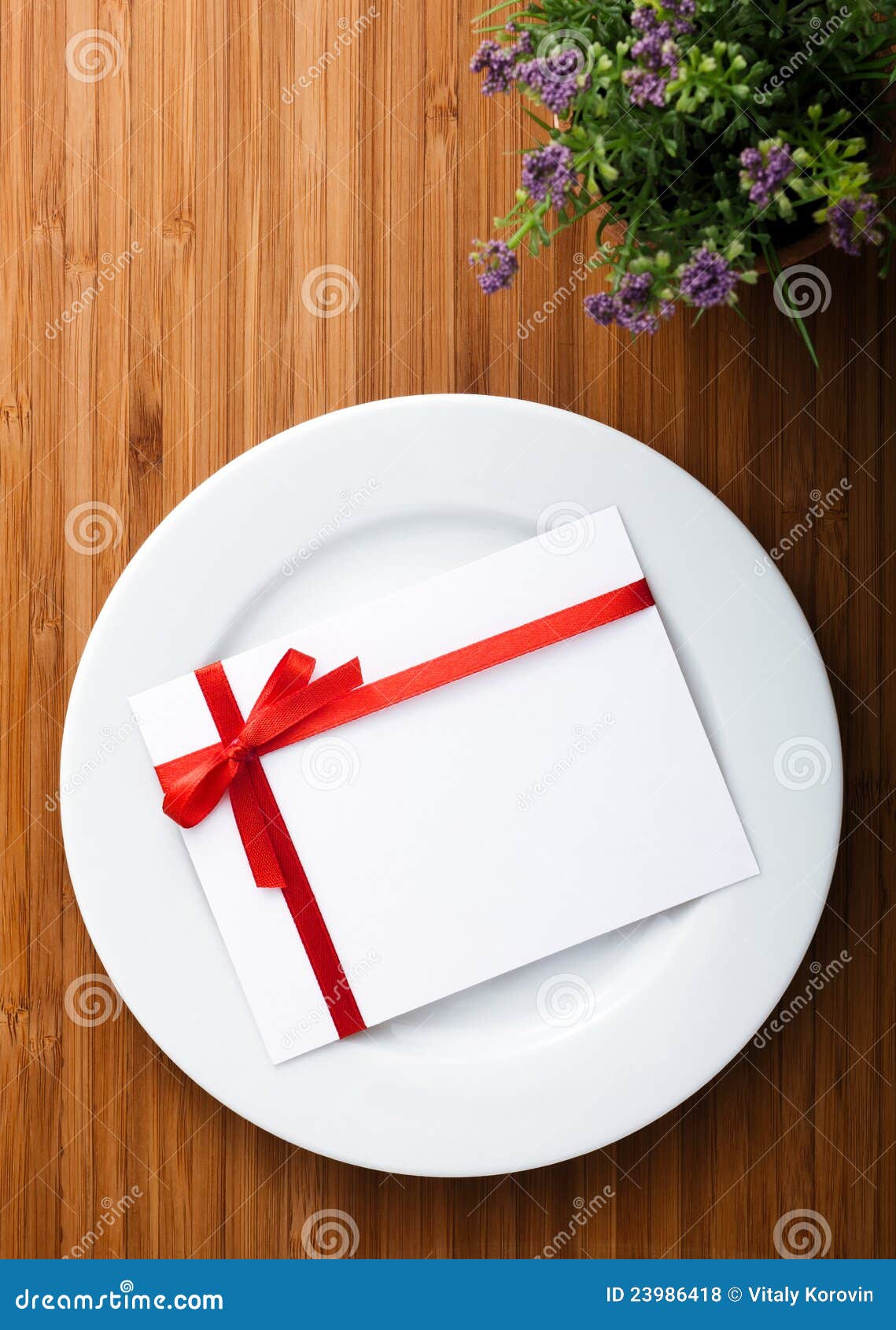 Plate with card stock photo. Image of blank, empty, card - 23986418