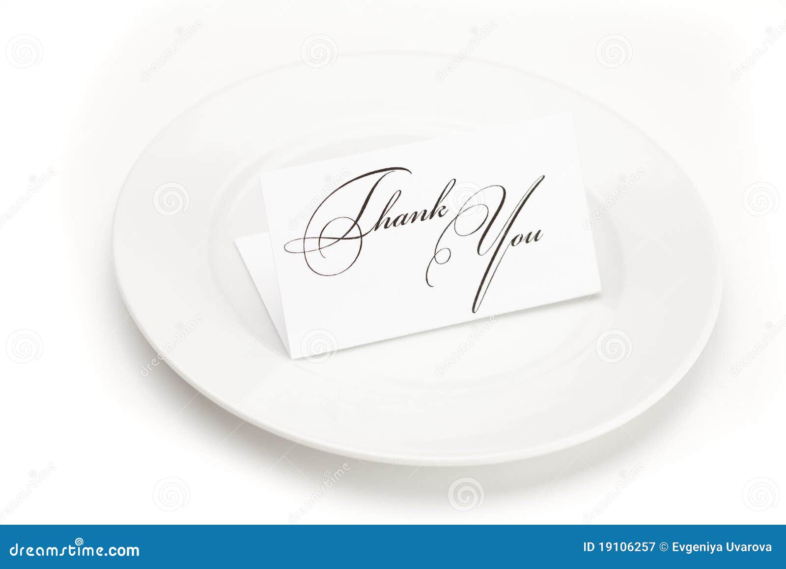 Plate with Card Signed Thank You Stock Image - Image of phrase ...