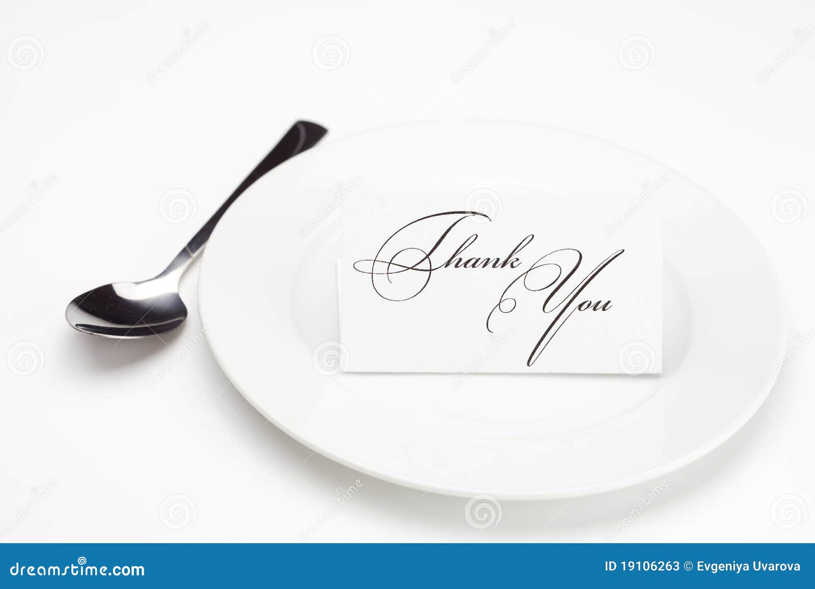 Plate with Card Signed Thank You Stock Image - Image of dinner ...